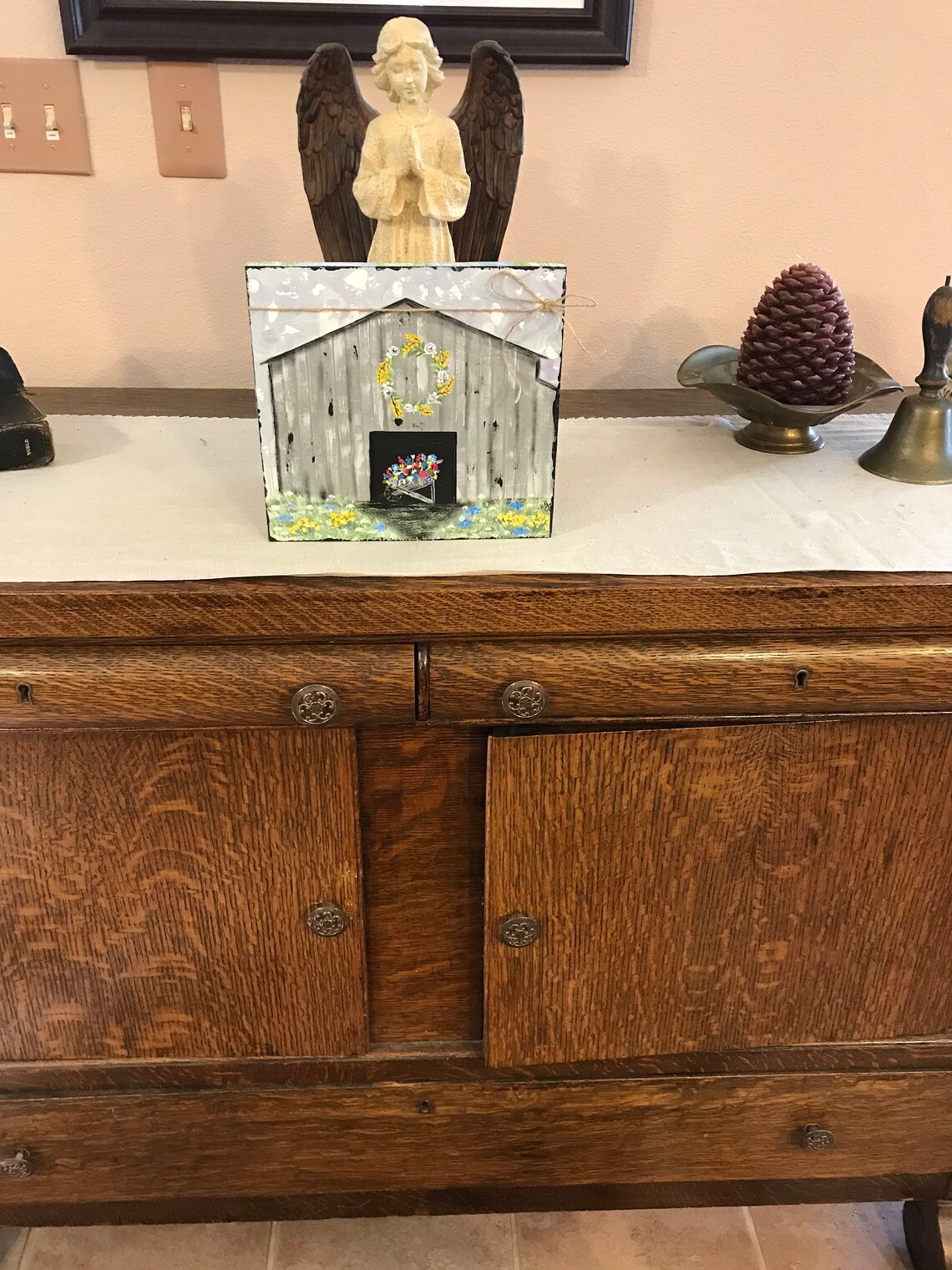 Spring Barn Handpainted Old Barn With Spring Florals Rustic - Etsy