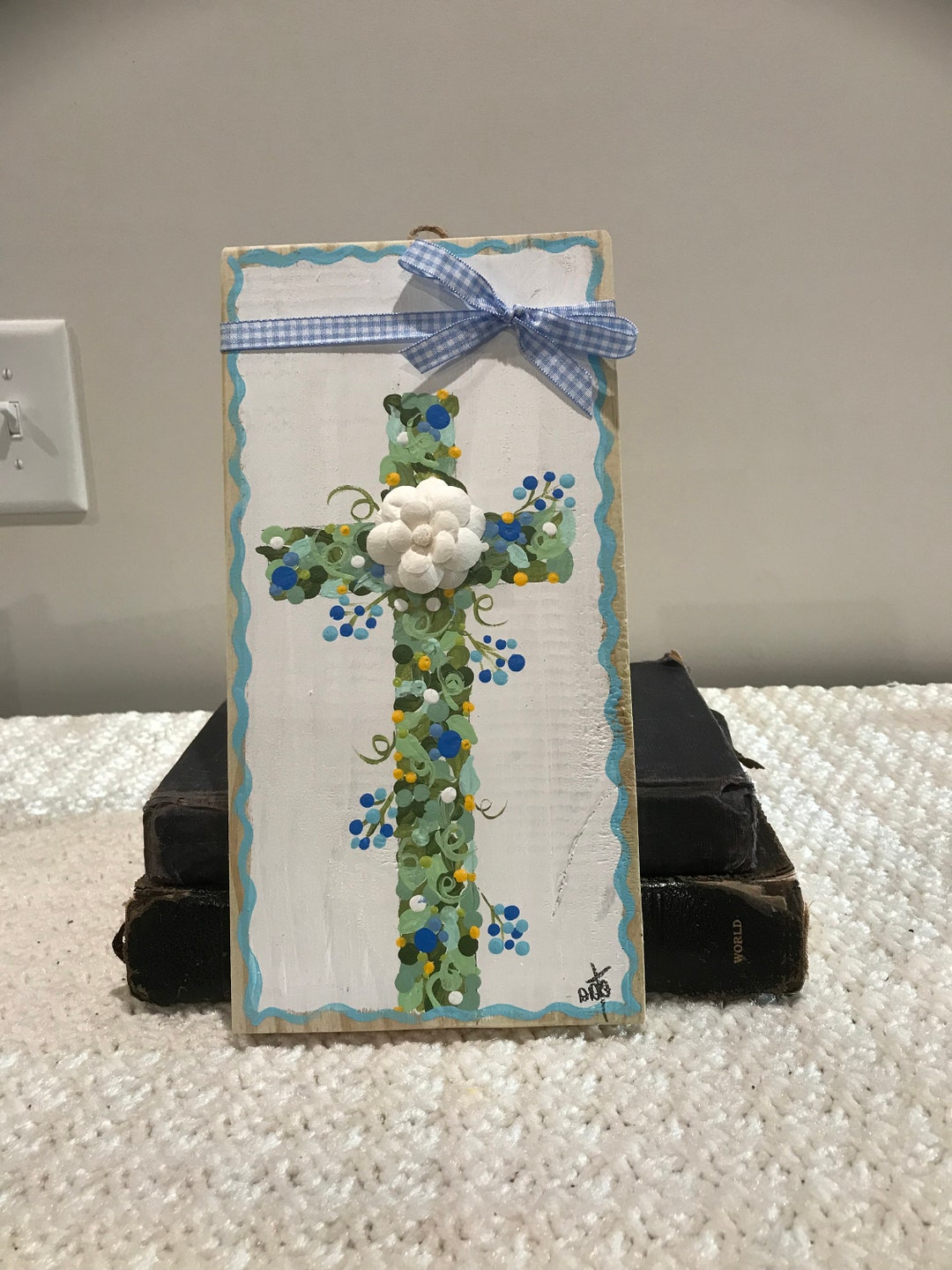 Handpainted Christian Cross on Wood, Religious Art, Cross Decor ...