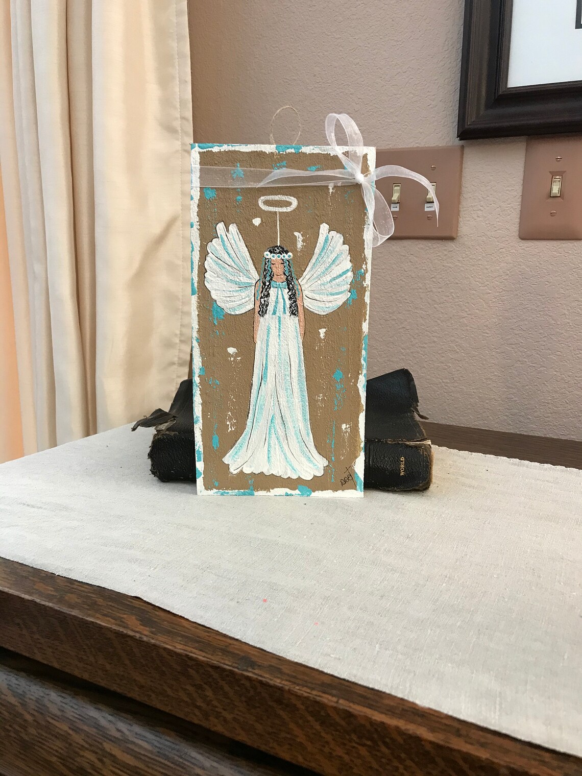 Rustic Angel on Wood Guardian Angel Angel Art Angel Decor - Etsy