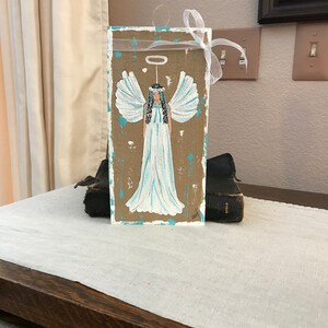 Rustic Angel on Wood, Guardian Angel, Angel Art, Angel Decor, Florals ...