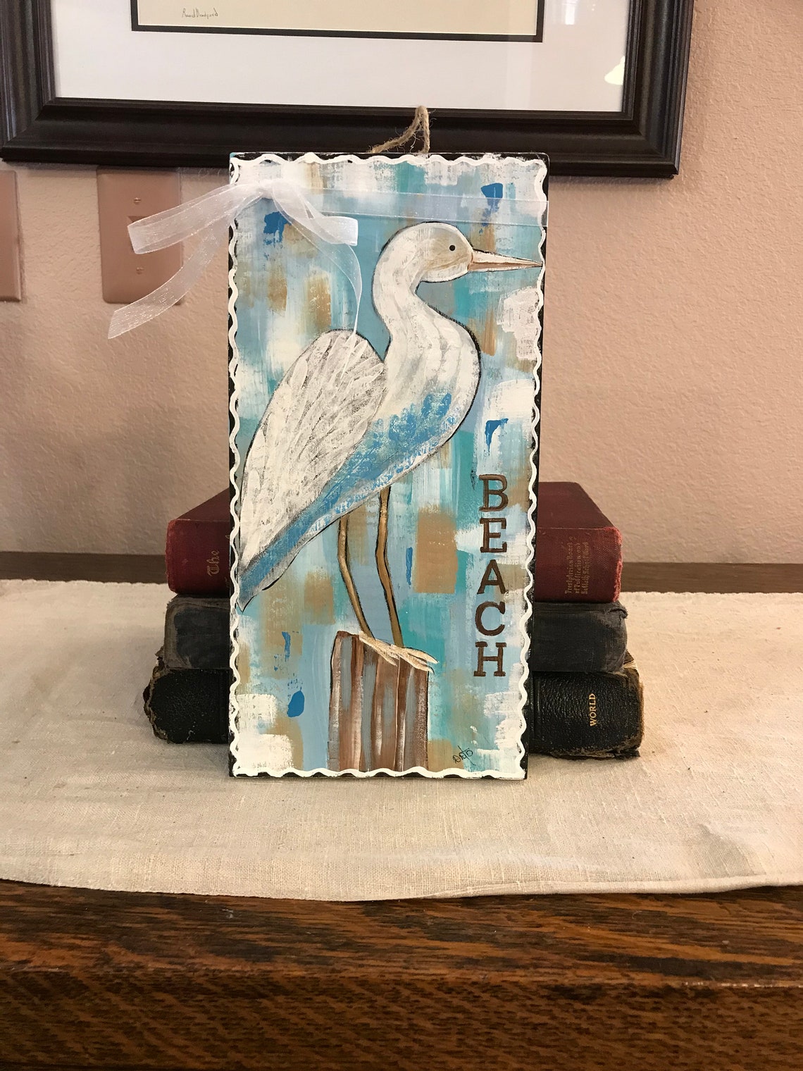 Beach Art Handpainted Wood Art Rustic Beach Decor Beach - Etsy