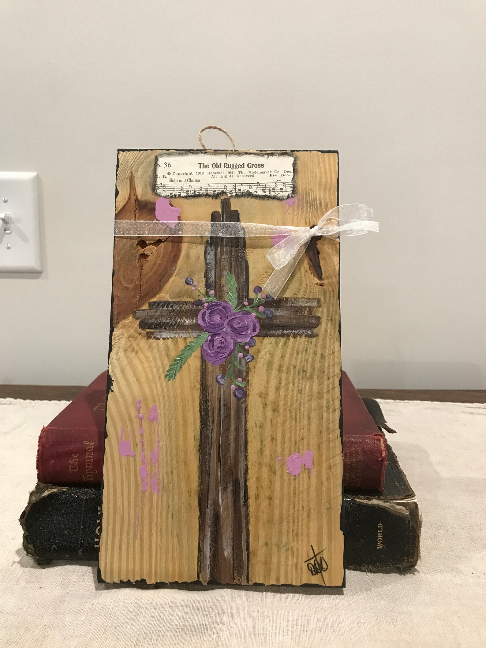 Very Rustic Christian Mercy Cross Handpainted Wood Cross | Etsy