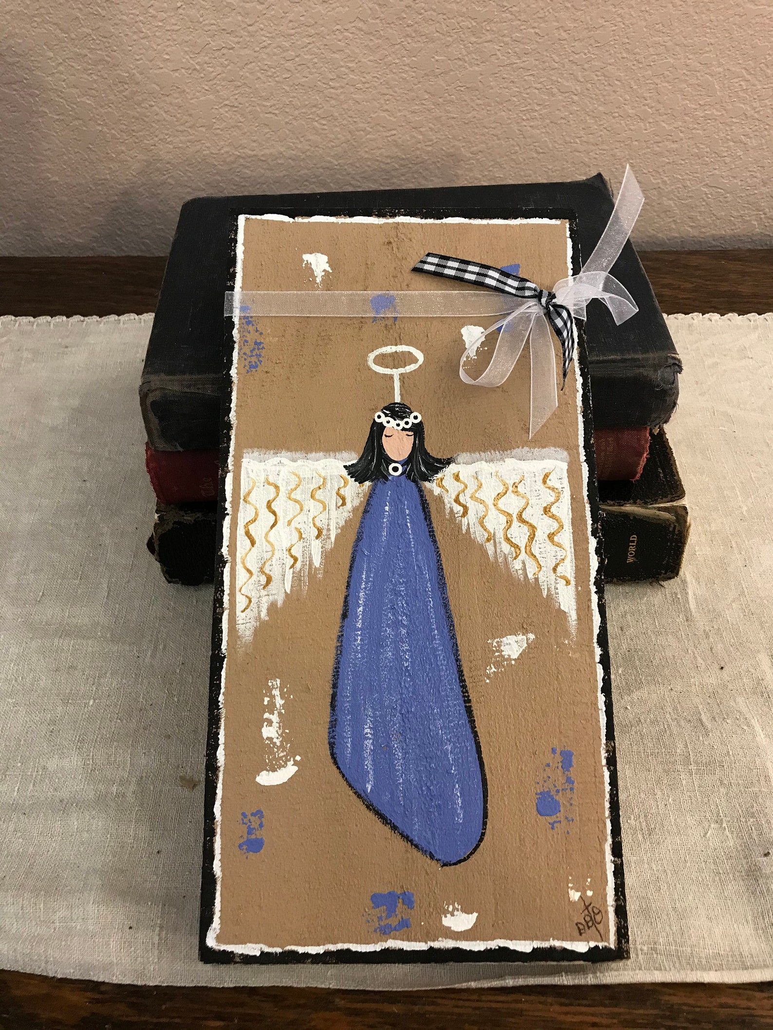 Rustic Angel Art Angel Handpainted Onto Rough Salvaged Wood - Etsy