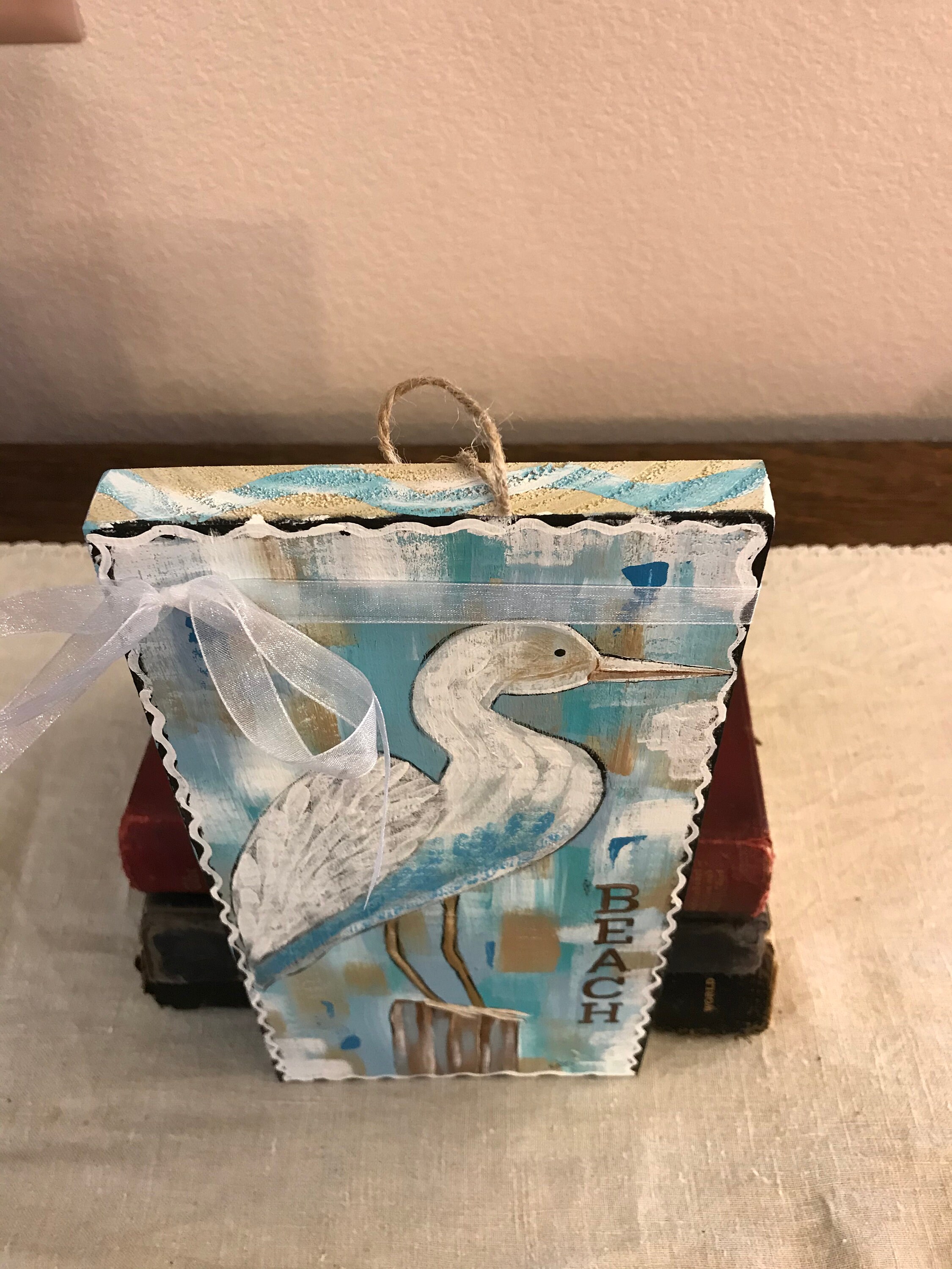 Beach Art Handpainted Wood Art Rustic Beach Decor Beach - Etsy