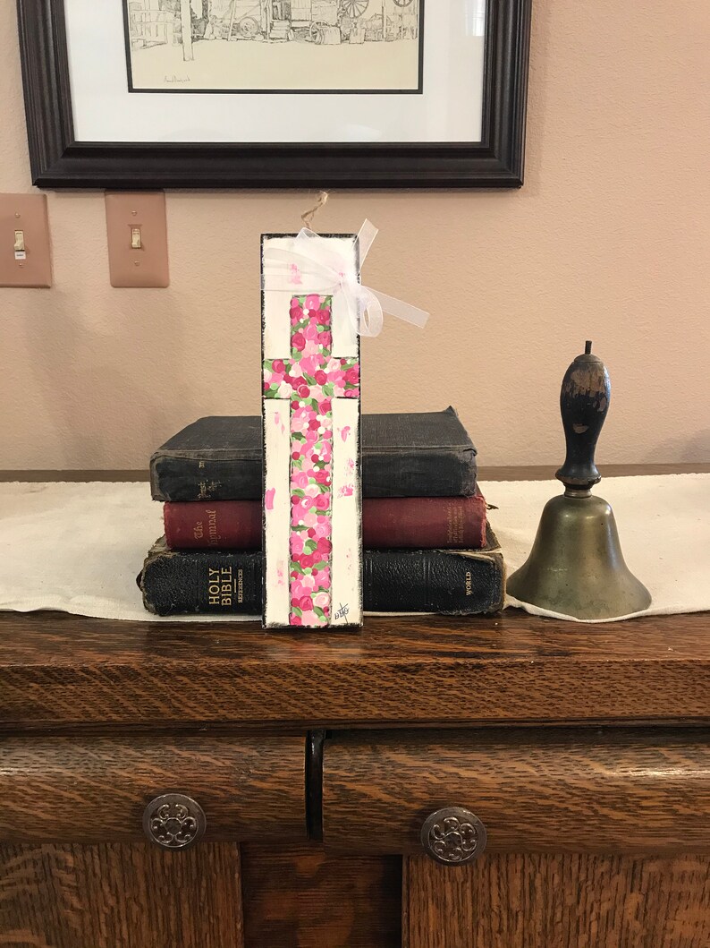 Wood Blessing Block Floral Hand-painted Christian Cross on - Etsy