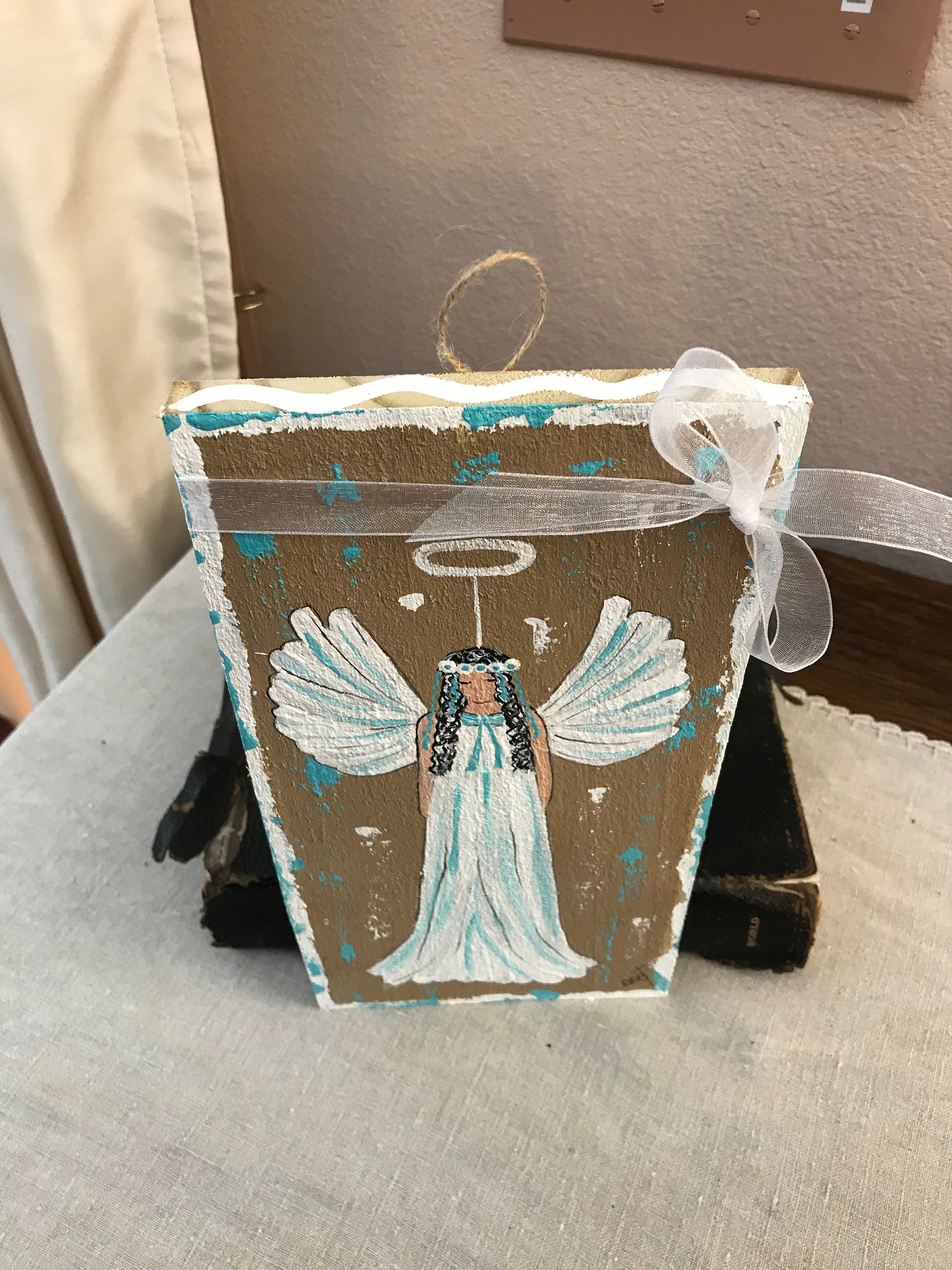 Rustic Angel on Wood Guardian Angel Angel Art Angel Decor - Etsy