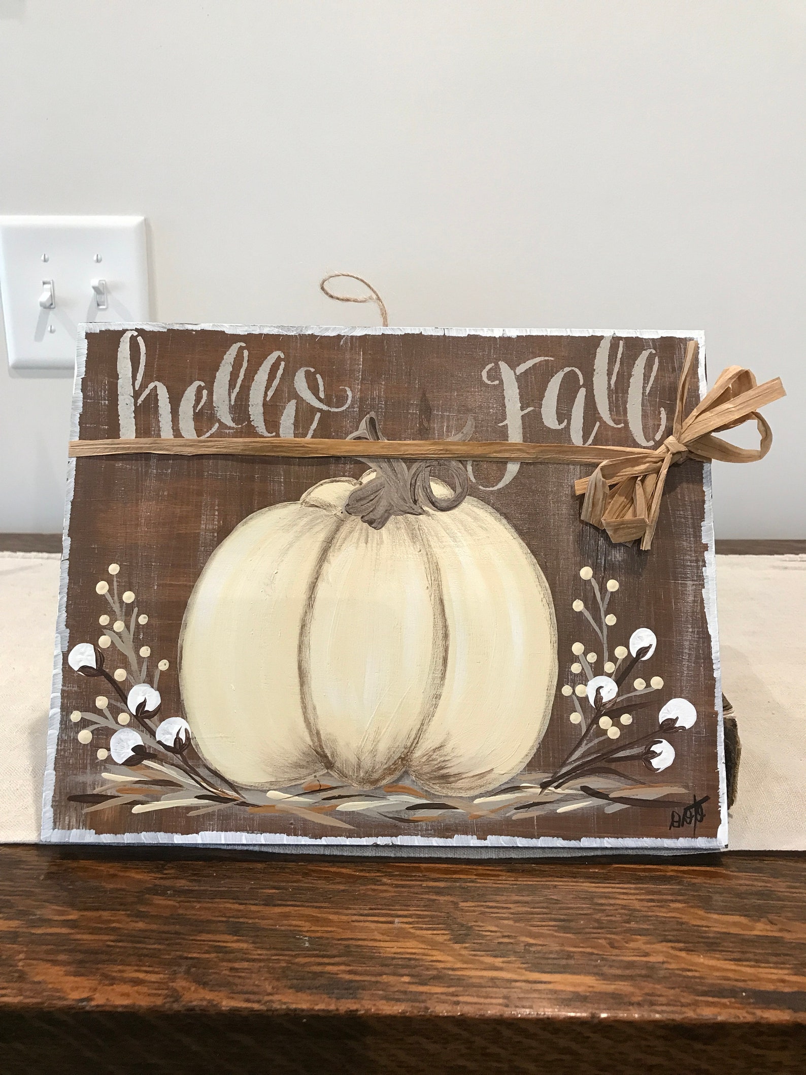 Rustic Farmhouse Pumpkin Wood Art: Handpainted Fall Decor - Etsy