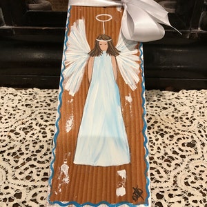 Rustic Angel, Handpainted Angel on Rustic Old Wood, Guardian Angel ...