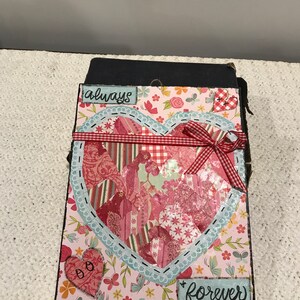 Patchwork Quilt Heart, Collage Paper, Mixed Media Quilt Pattern ...