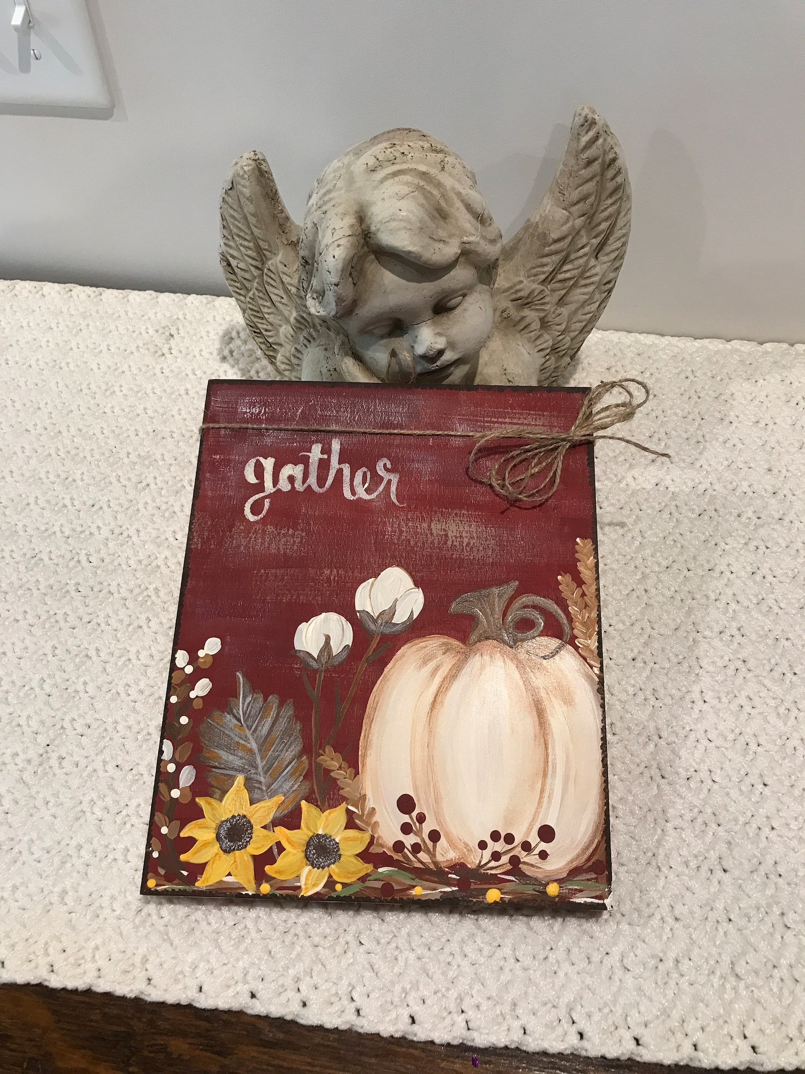 Gather Fall Farmhouse Pumpkin Sign Fall Decor Pumpkin Art - Etsy