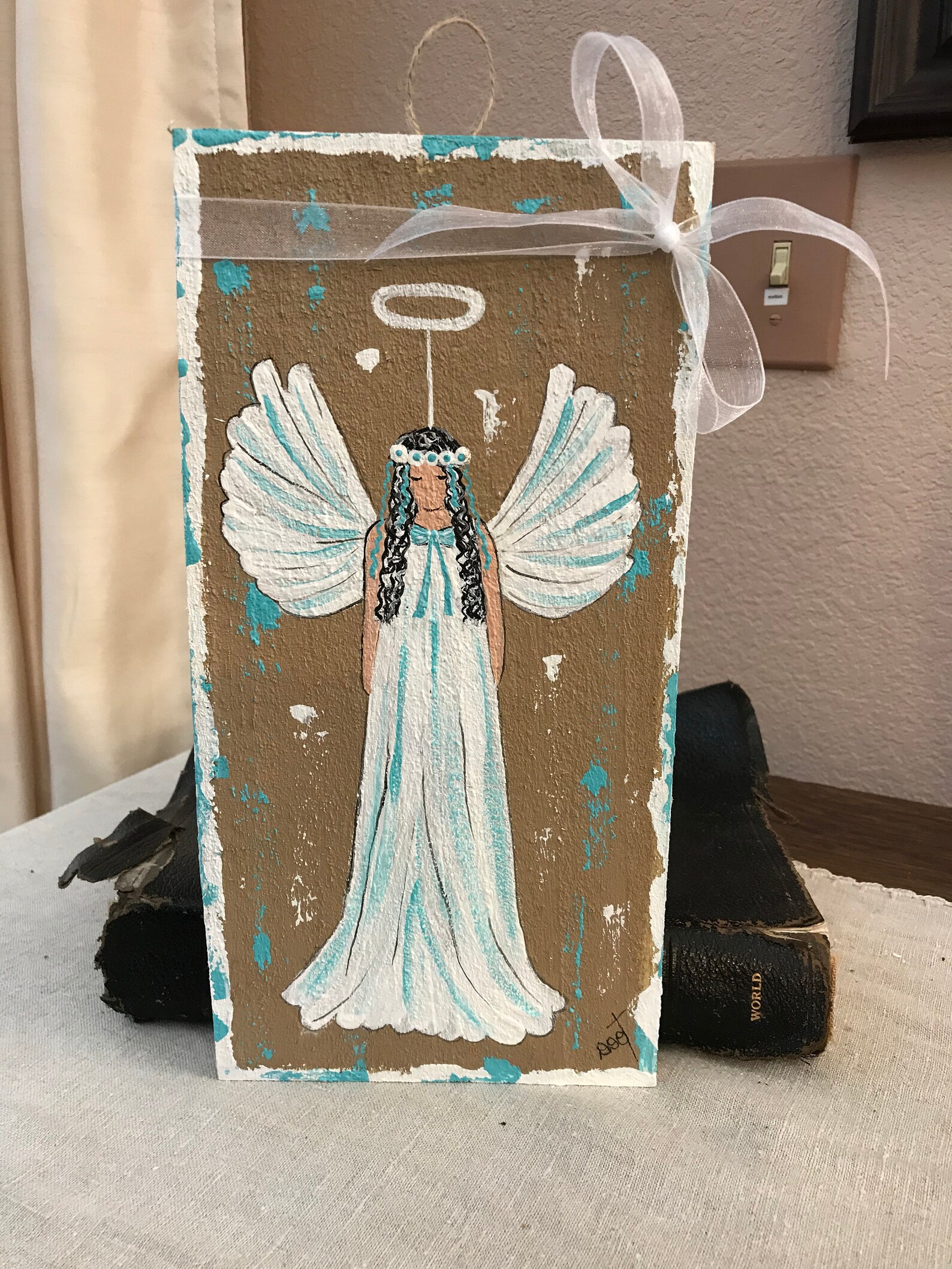 Rustic Angel on Wood Guardian Angel Angel Art Angel Decor - Etsy
