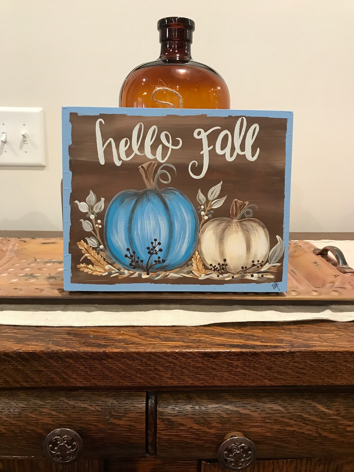 Fall Sign Handpainted Original Art Rustic Farmhouse Fall Decor - Etsy