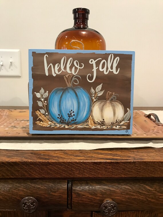 Fall Sign Handpainted Original Art Rustic Farmhouse Fall Decor - Etsy