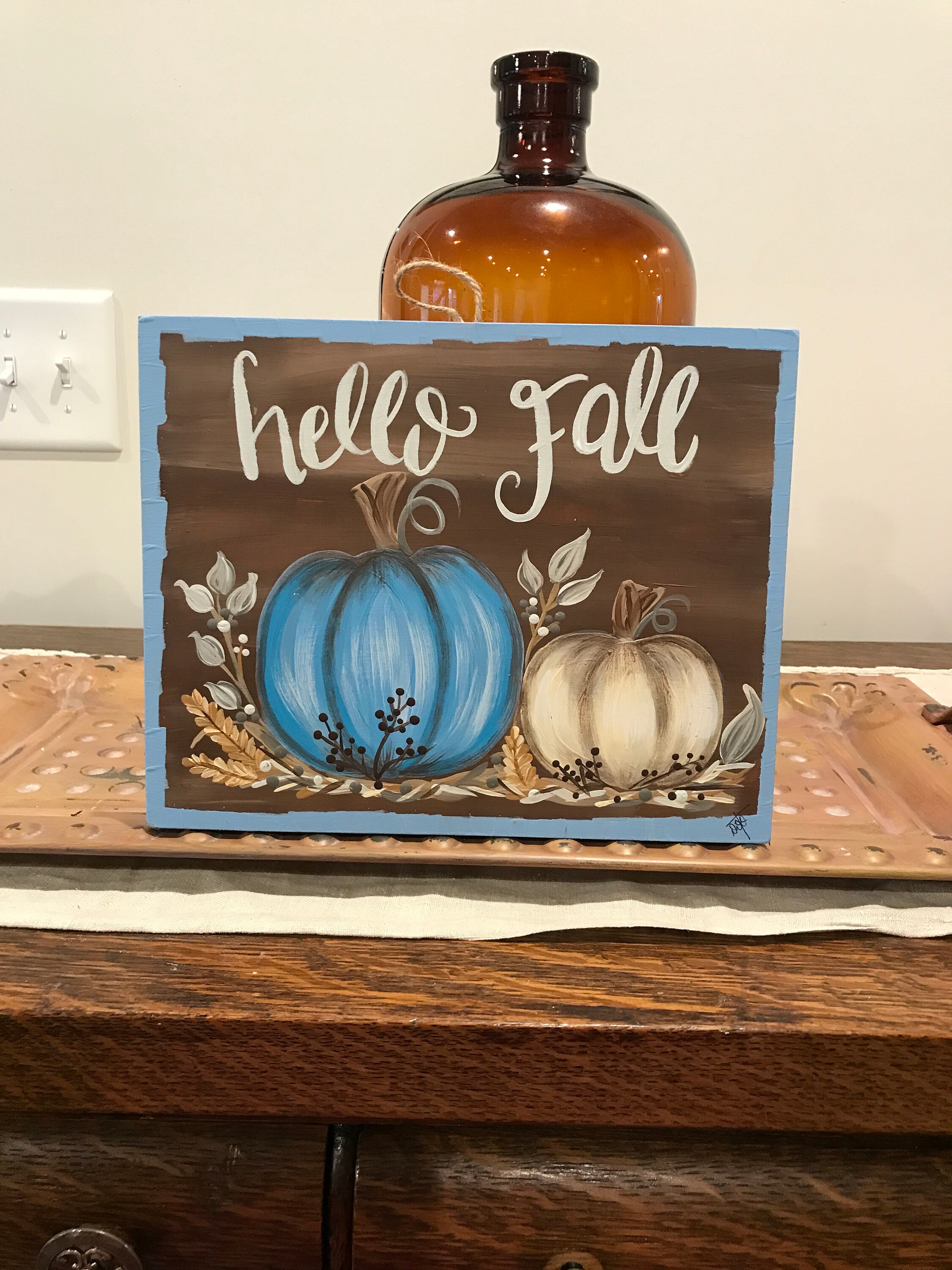 Fall Sign Handpainted Original Art Rustic Farmhouse Fall Decor - Etsy