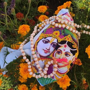 Beautiful Tulsi Japa Mala Whith Bag, Krishna Photos Handmade Bag From Vrindavan,shiree Radha ...
