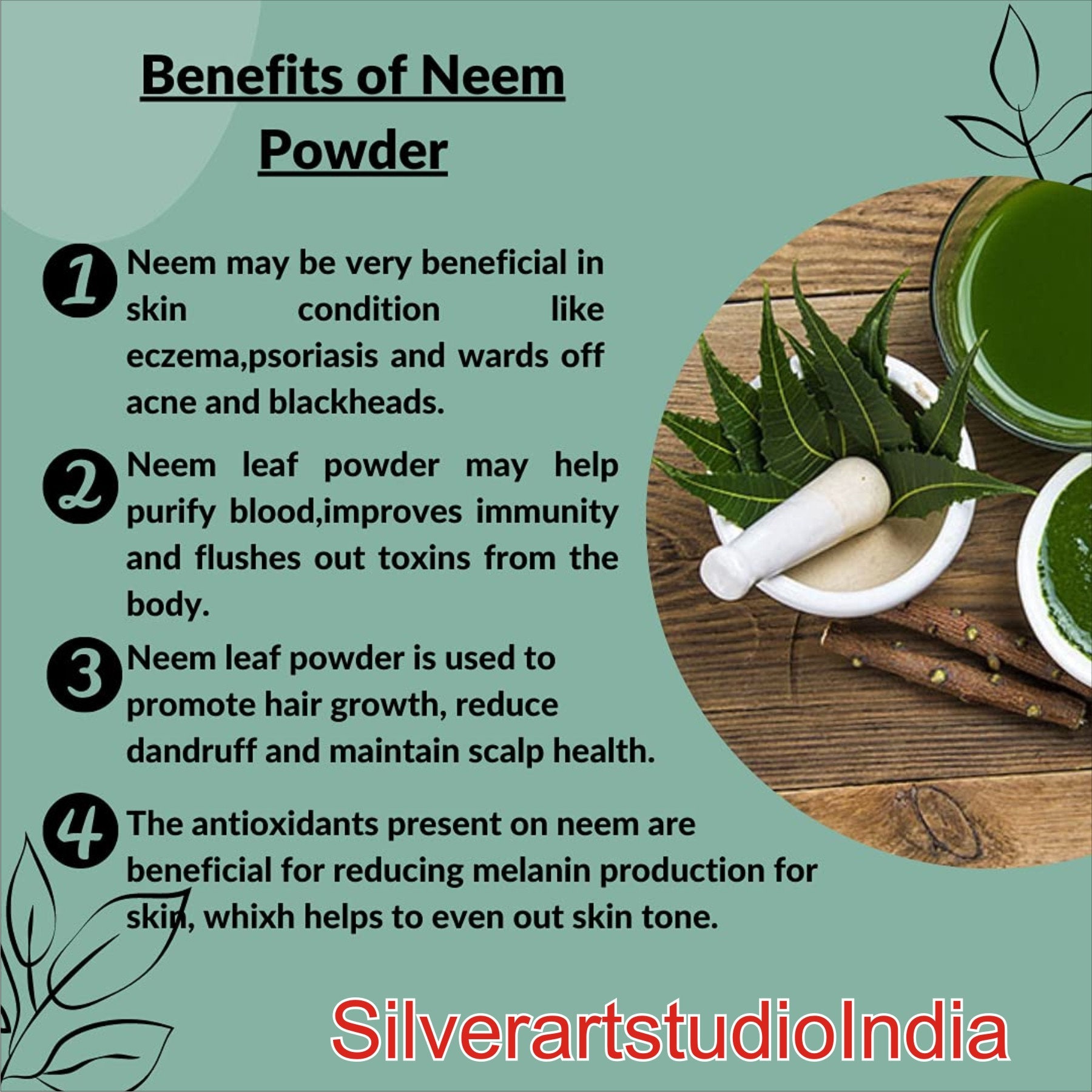Natural Organic Neem Powder , Azadirachta Indica,sensitive Skincare ...