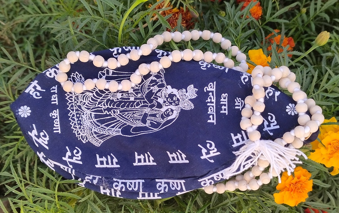 Beautiful White Tulsi Japa Mala Bag,tulsi Japamala Pocket/handmade Bag ...