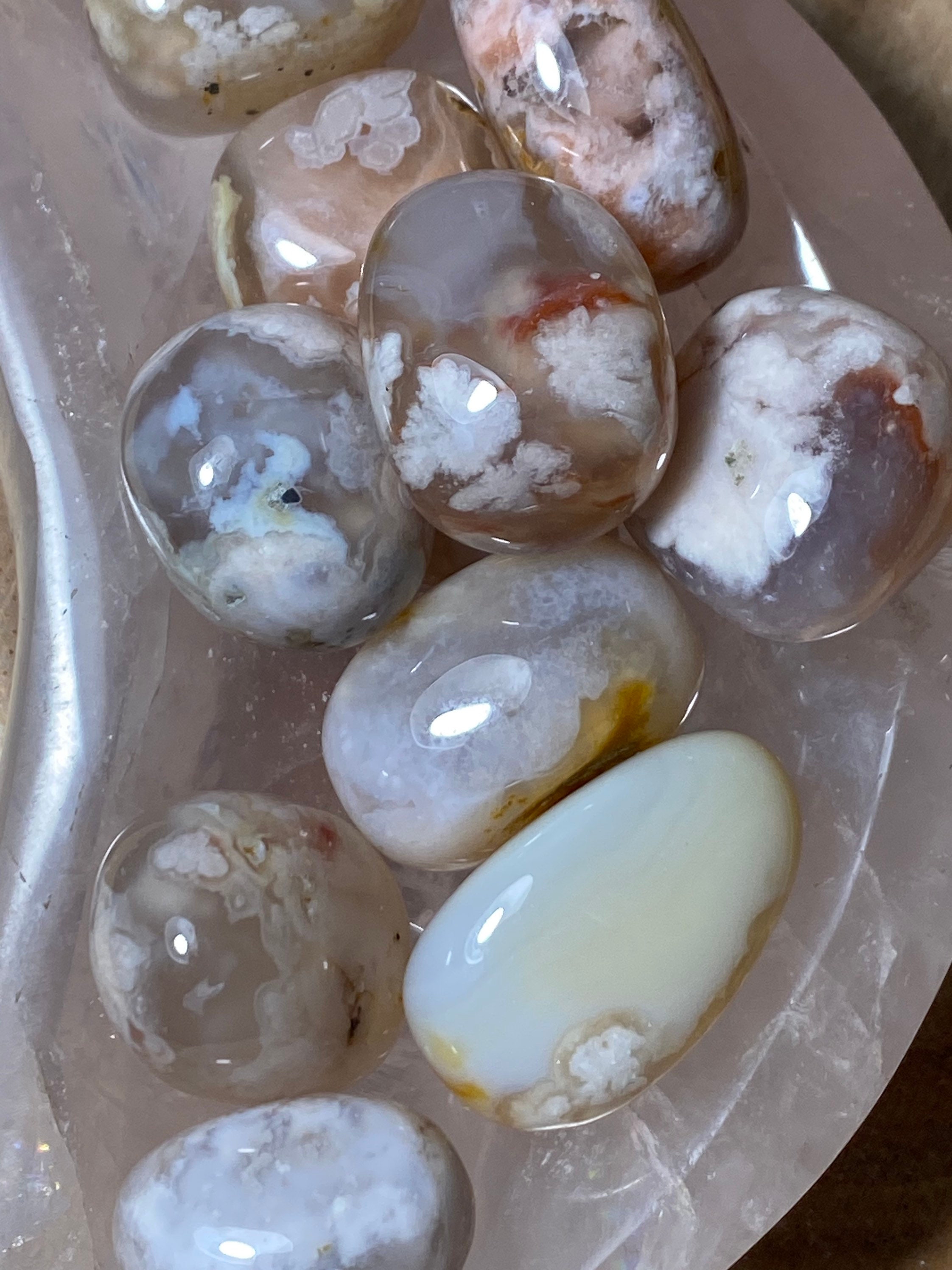Flower Agate Tumbled Stone*buy 3 Get 1 Free! - Etsy