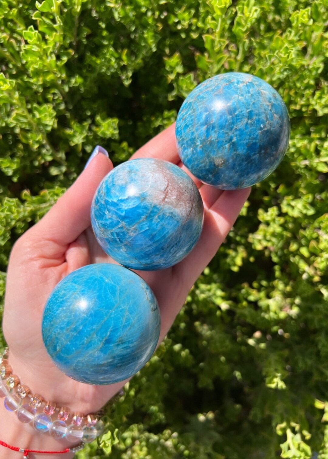 You Chooseblue Apatite Spheres W/stand - Etsy