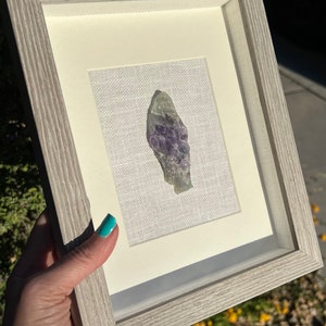 8x10 Shadowbox Framed Chevron Amethyst, Framed Crystal, Crystal Art ...