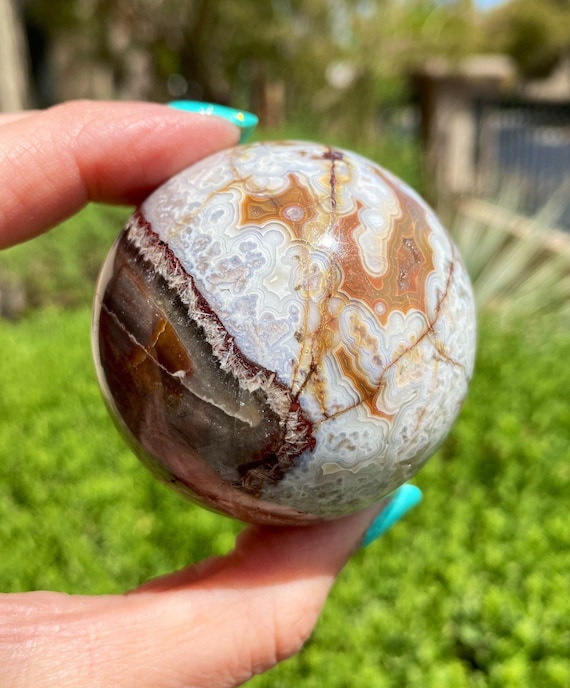 55mm Crazy Lace Agate Sphere W/ Stand 232g - Etsy