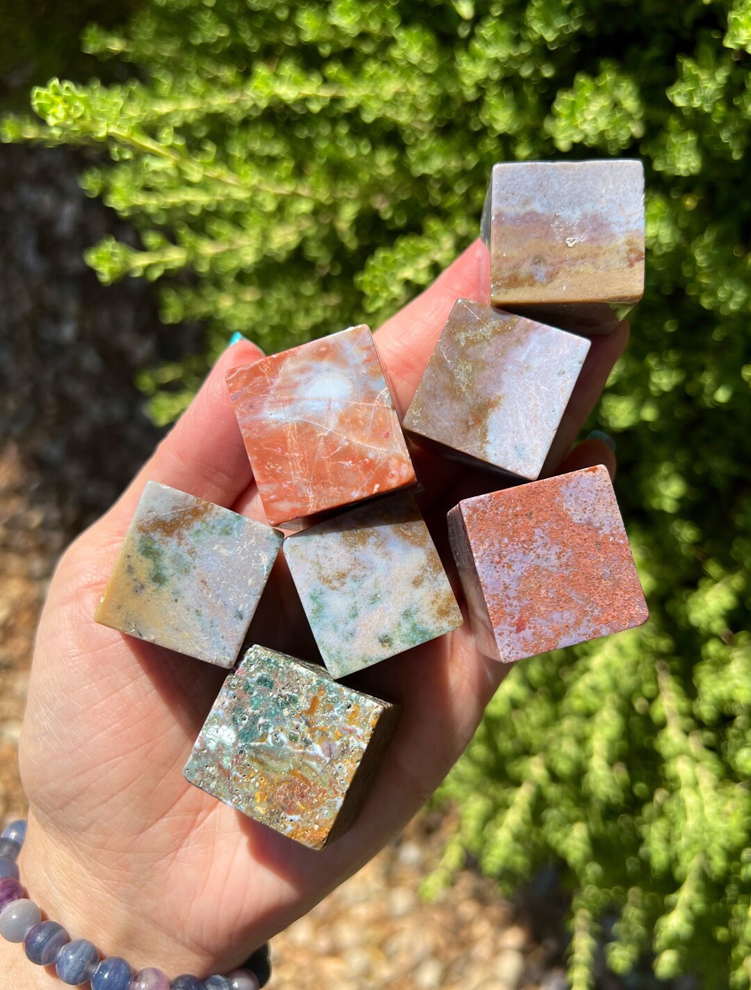 You Choose*rainbow Ocean Jasper Cubes - Etsy