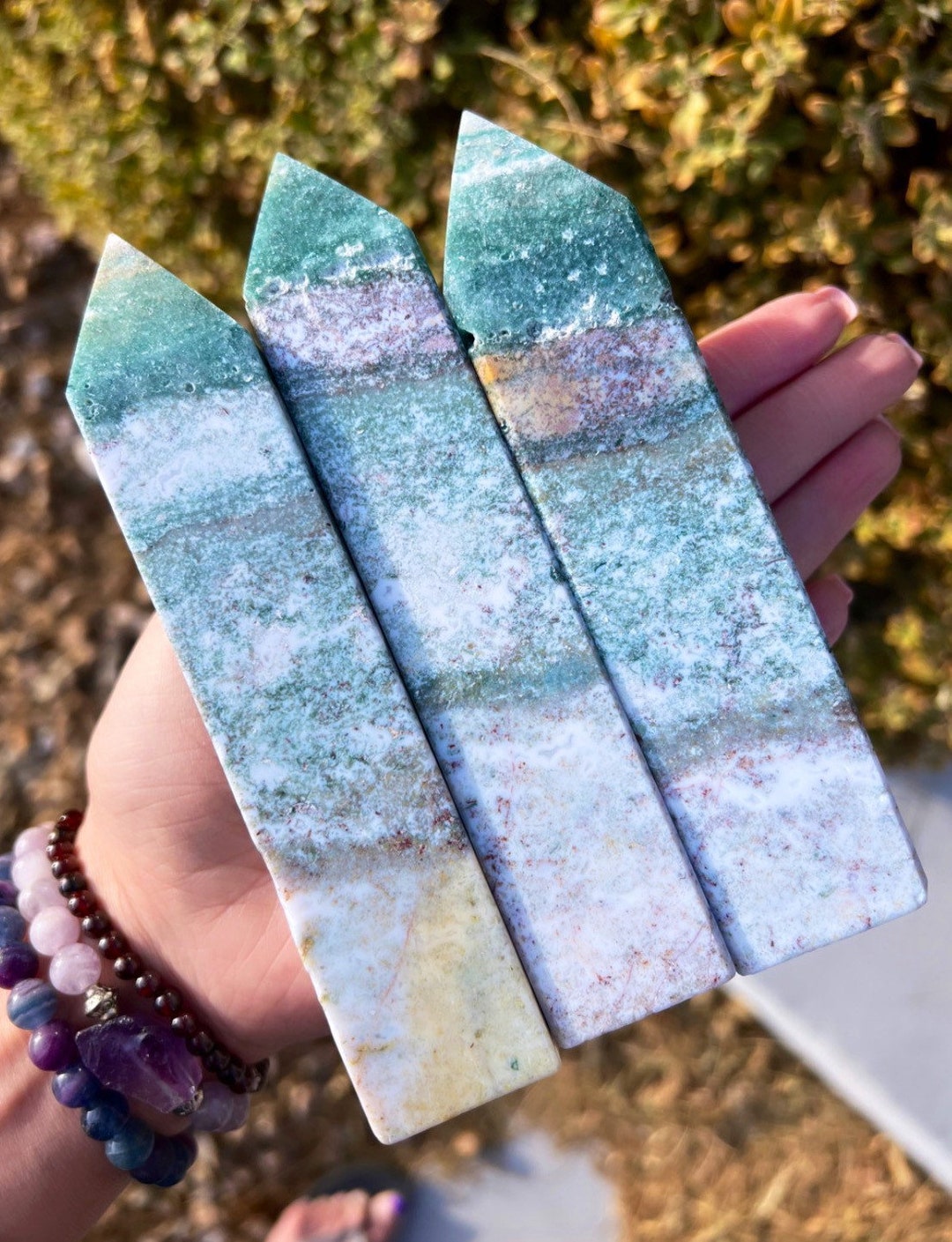 You Choose*teal Ocean Jasper Towers, Sea Jasper Tower, Ocean Jasper ...