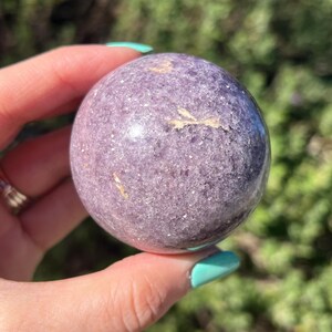 55mm Purple Lepidolite Sphere W/stand 252g, Unicorn Stone Sphere, Purple Mica Sphere, Lepidolite ...