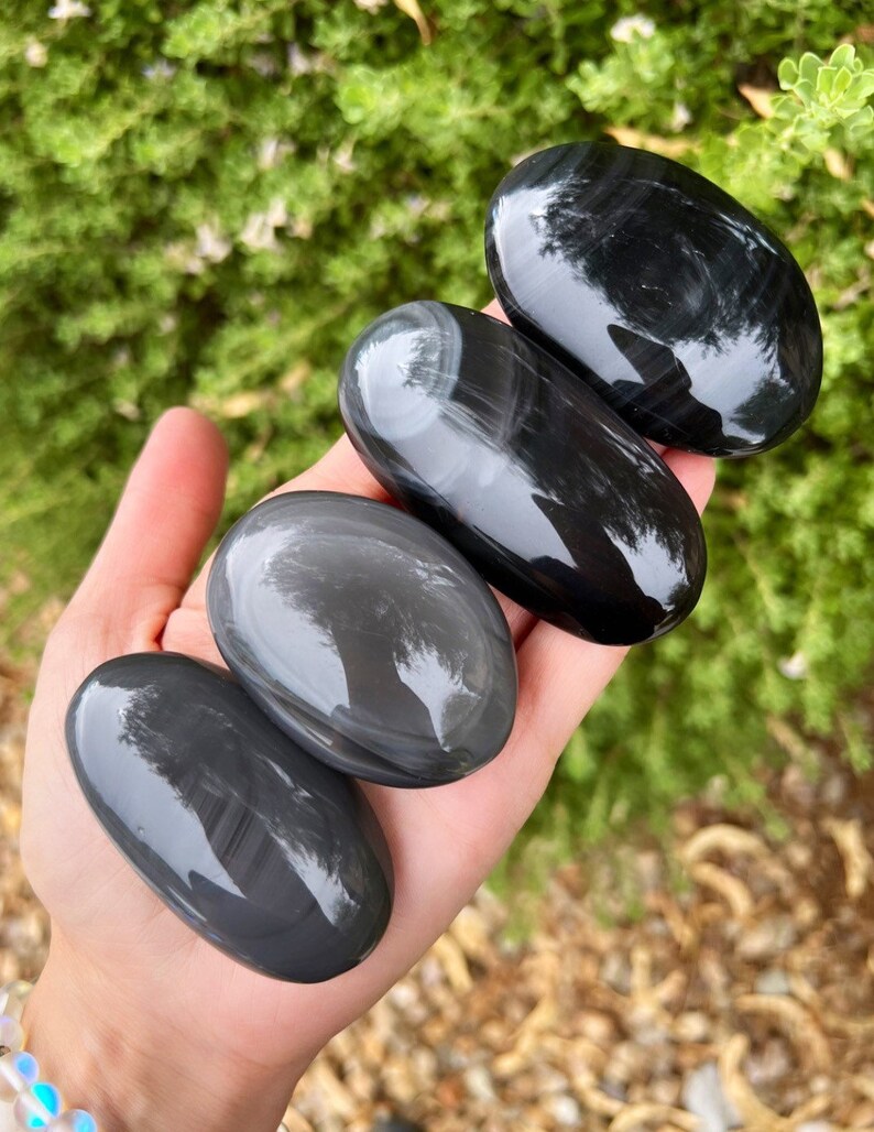 You Choose*obsidian Palmstones - Etsy