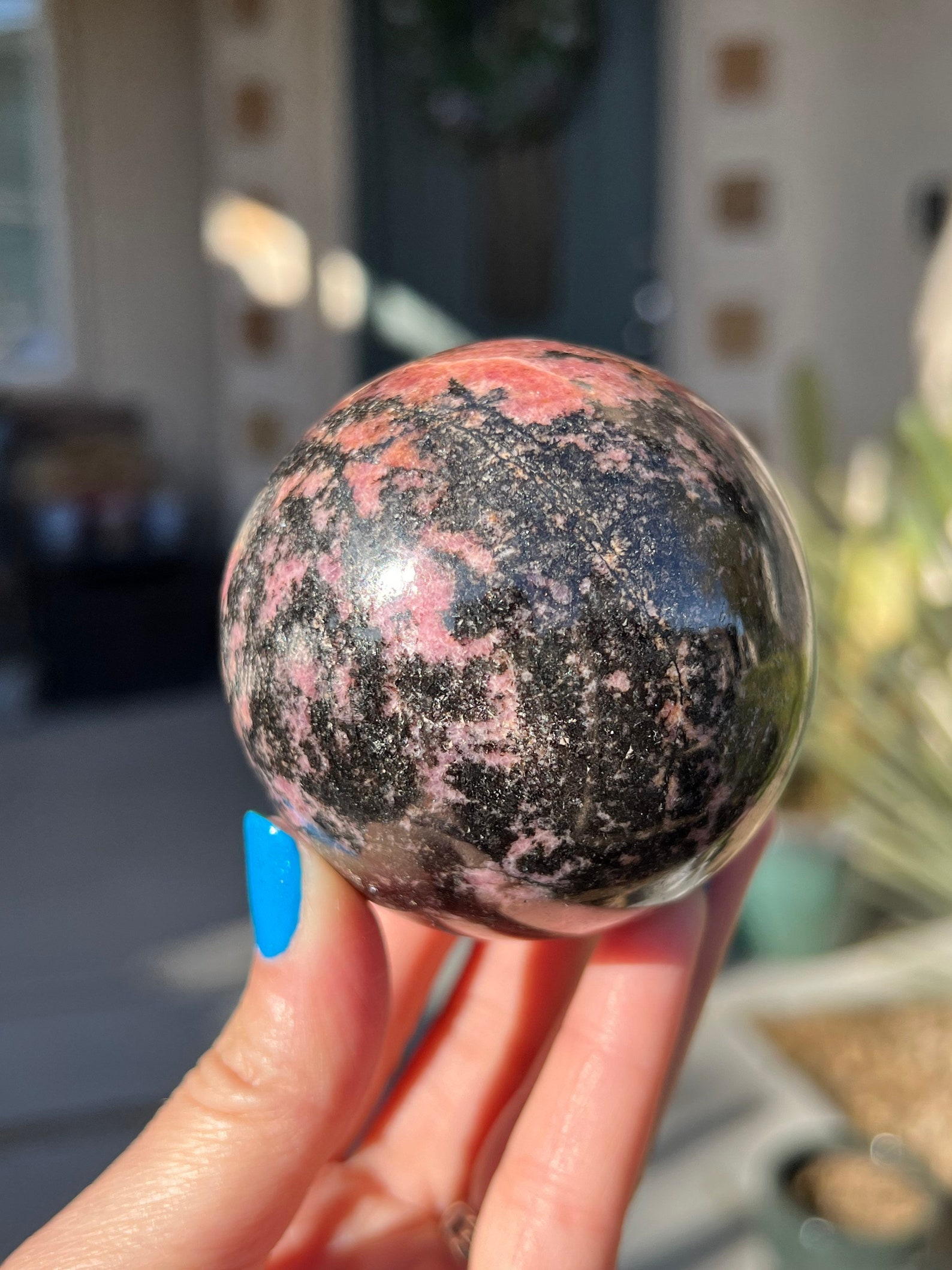 1.3lb AAA Pink Rhodonite Sphere W/ Stand 61mm | Etsy
