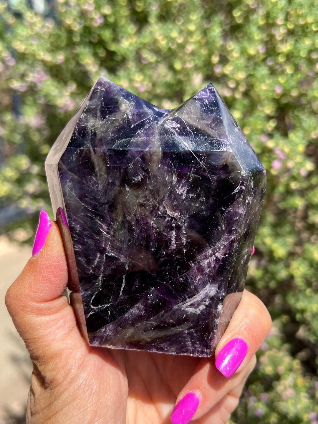 Chevron Amethyst Double Terminated Point 1lb, Dream Amethyst, Dogtooth ...