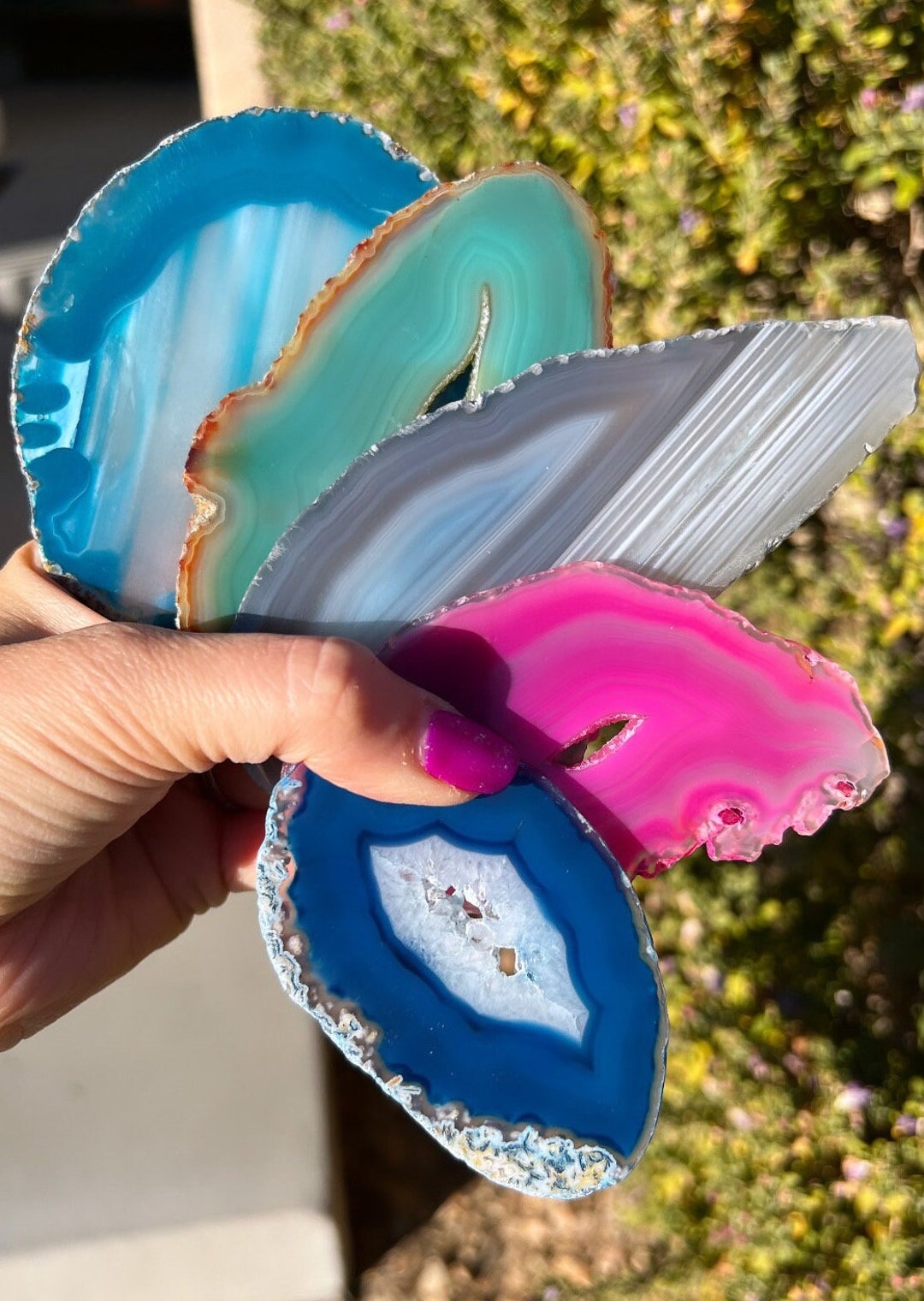 You Choosedruzy Agate Geode Slice Set Geode Slice Bundle - Etsy