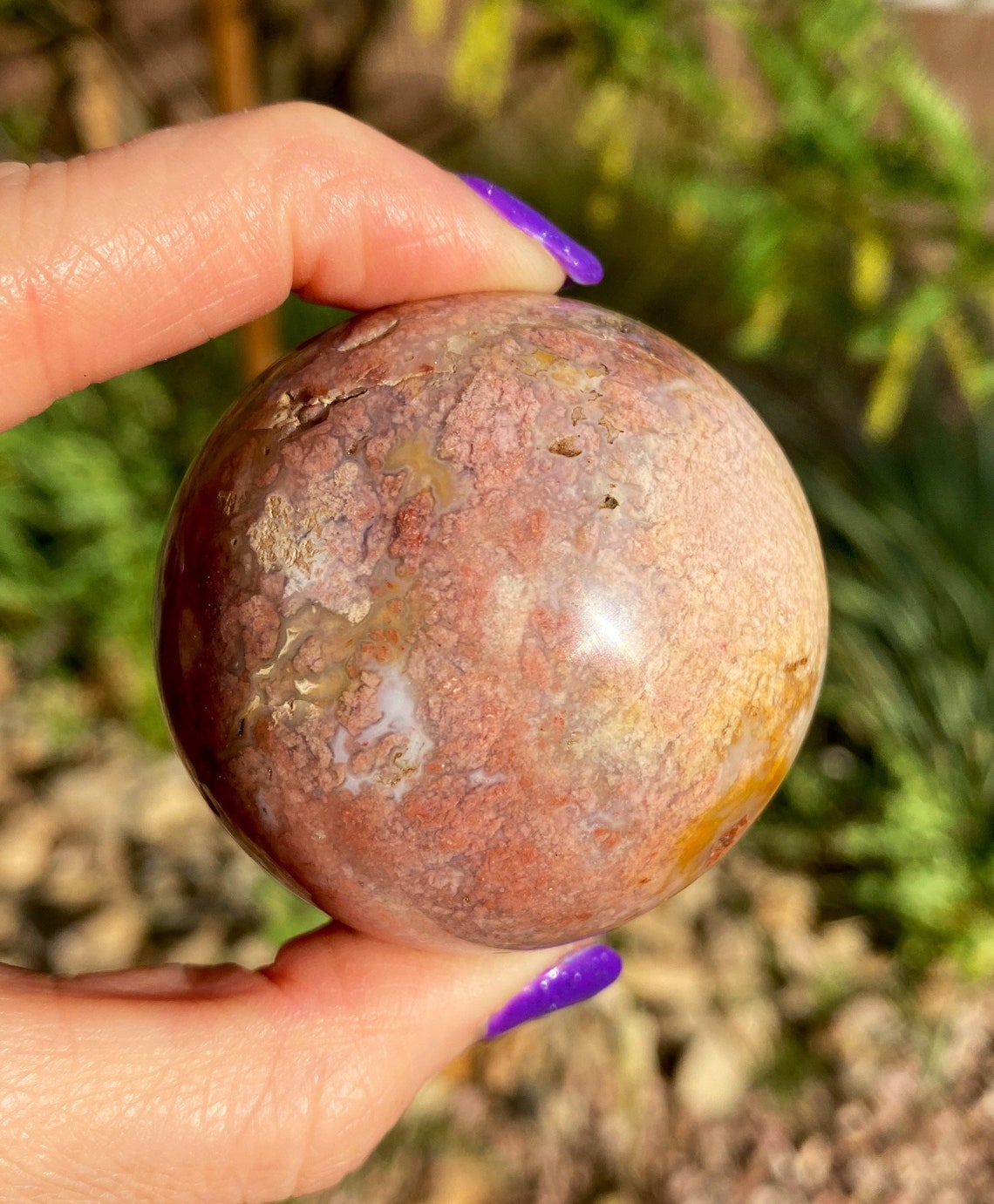 52mm Flower Agate Sphere W/ Stand 191g - Etsy