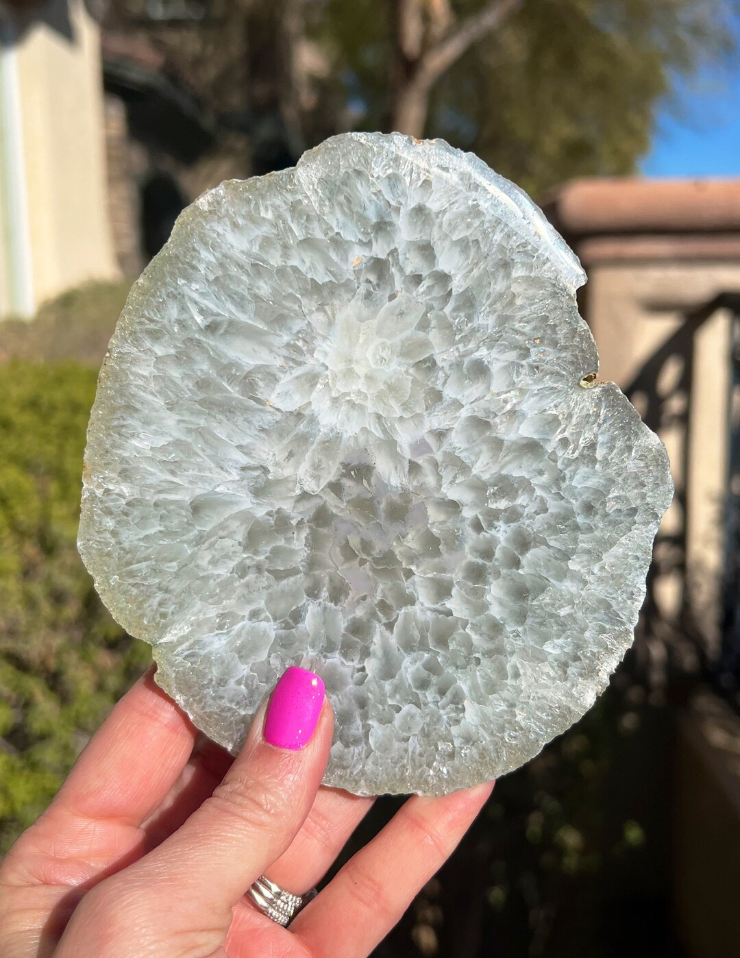1.2lb Grey Agate Geode Slab W/ Stand - Etsy