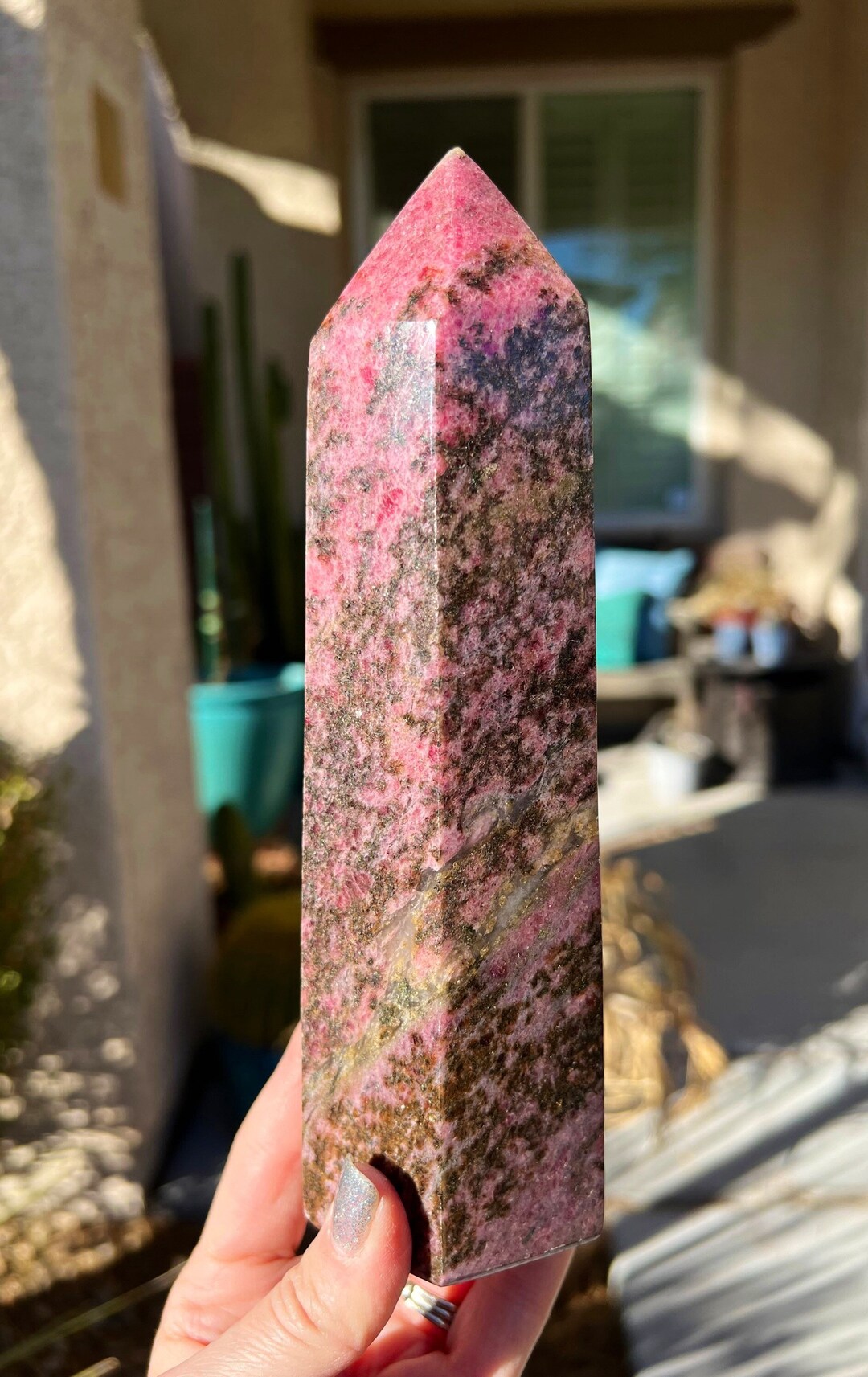 2.7lb Pink Rhodonite Tower - Etsy