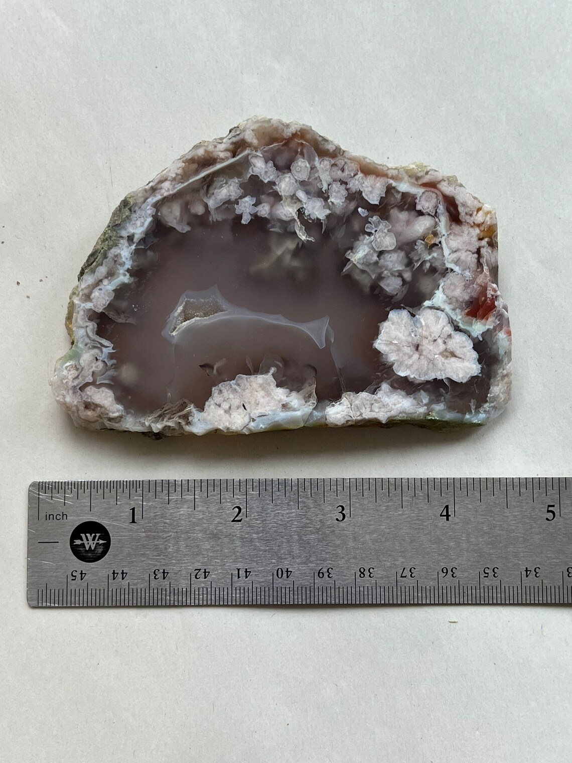 UV Reactive Flower Agate Slab W/stand 223g - Etsy