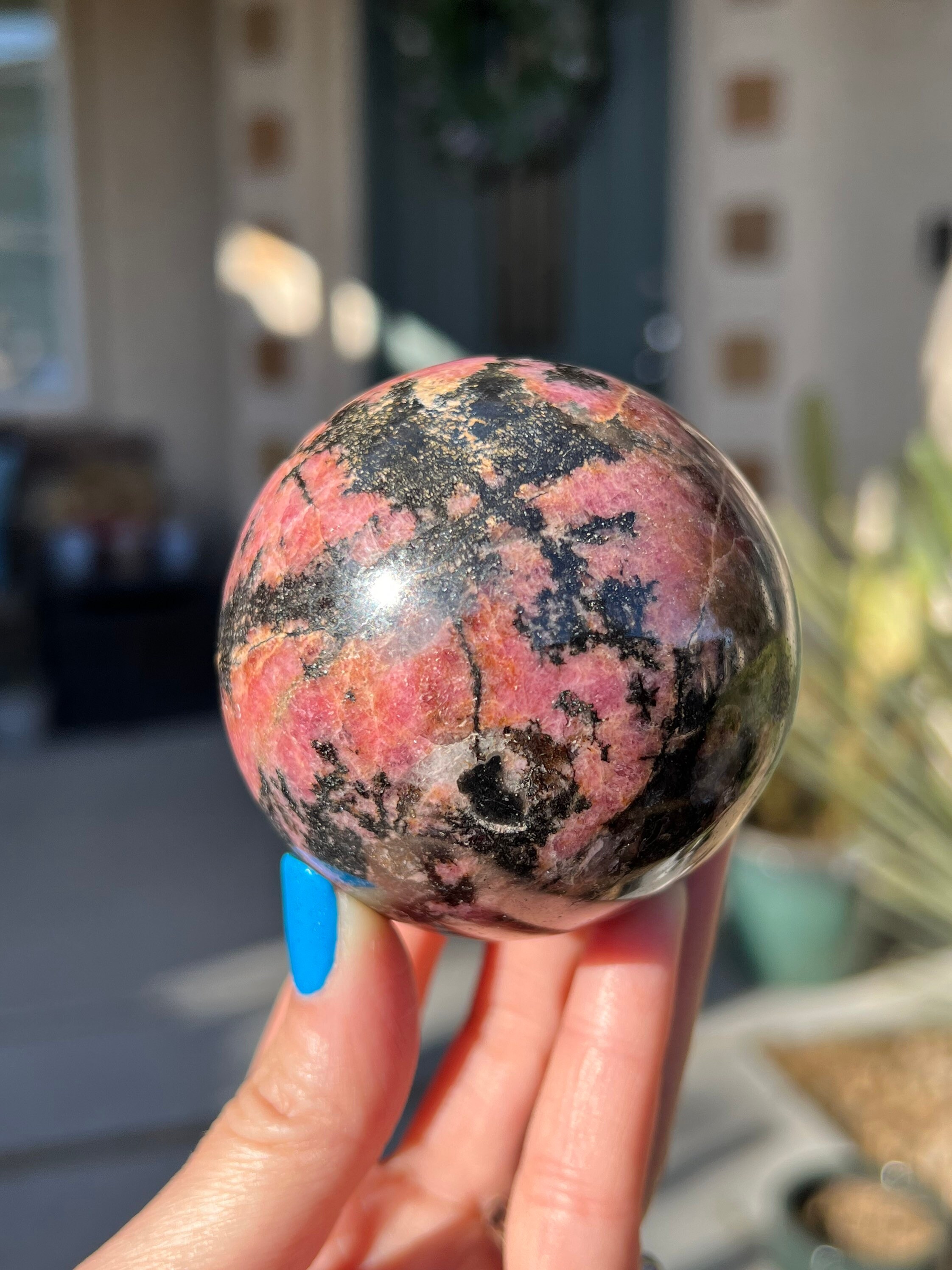 1.3lb AAA Pink Rhodonite Sphere W/ Stand 61mm - Etsy