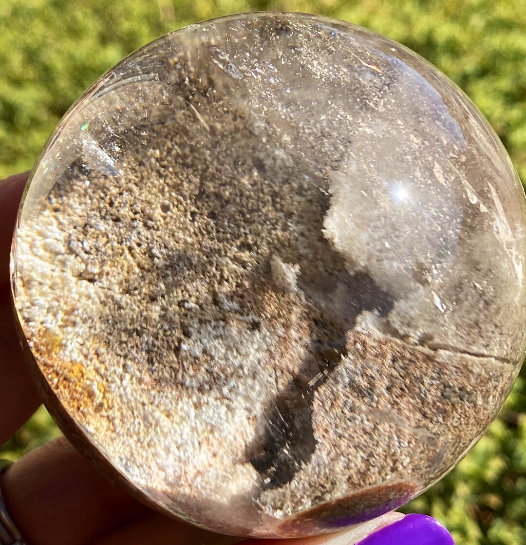 63mm White Garden Quartz lodolite Sphere W/stand 312g - Etsy