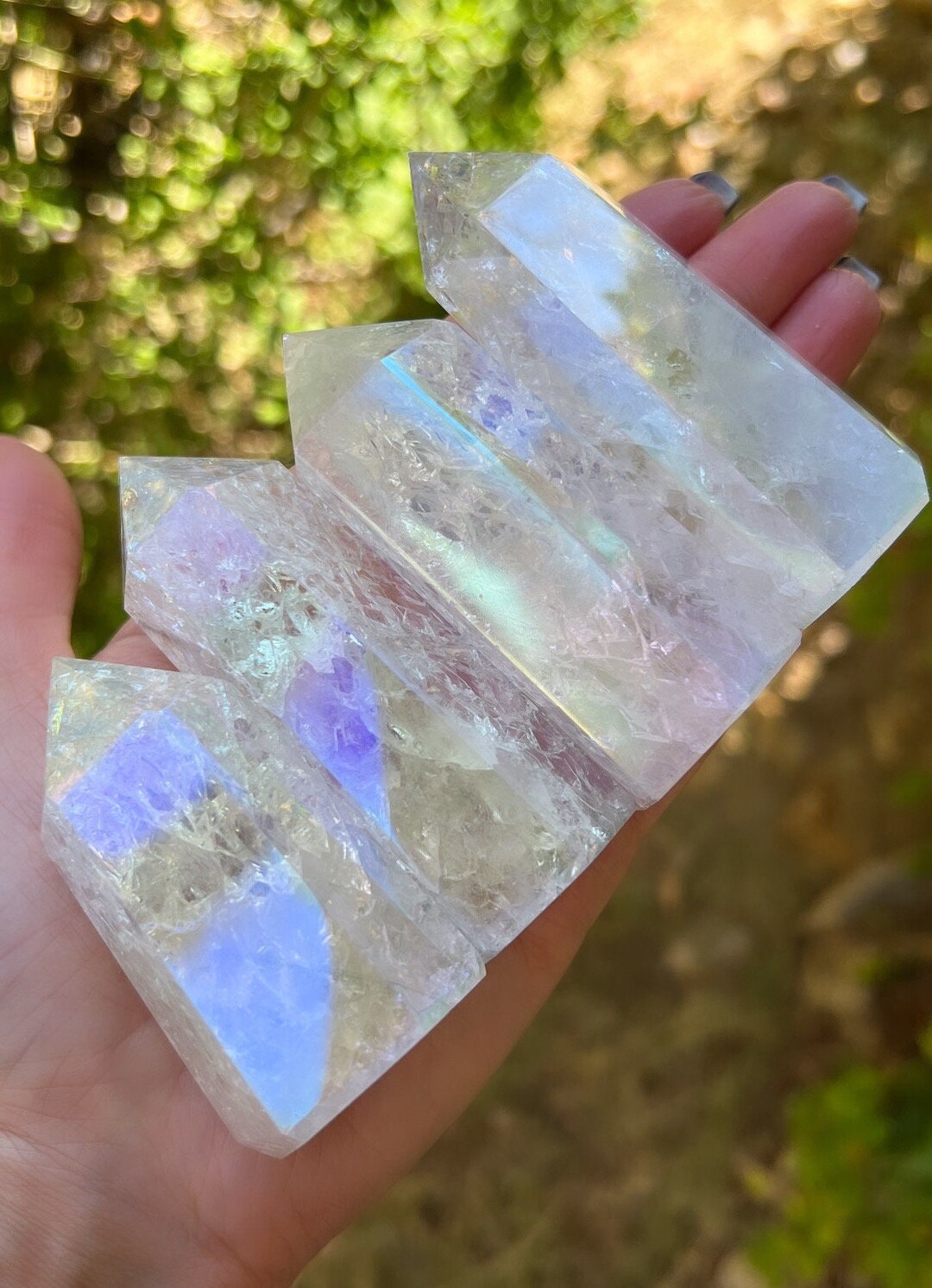 You Choose*angel Aura Crackle Quartz Towers, Aura Quartz Tower, Aura ...