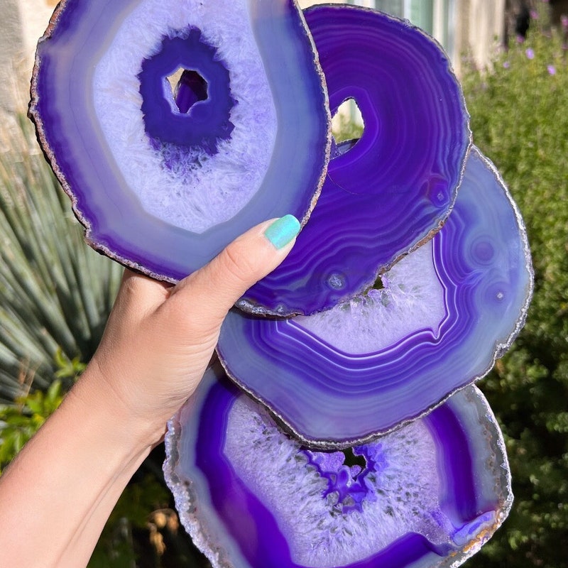 Purple Agate Slice - Etsy
