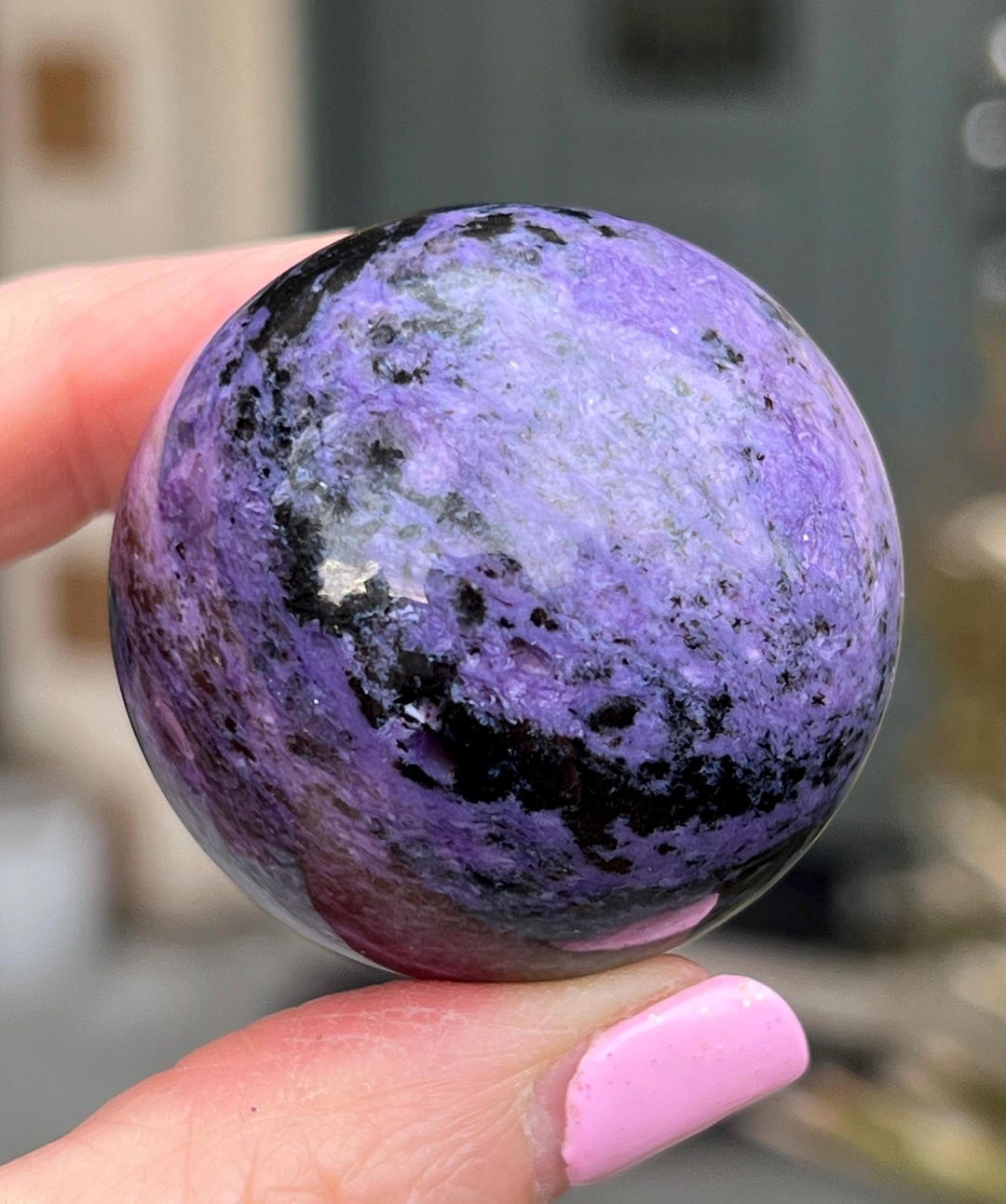 Charoite Sphere 37mm/109g W/stand, Polished Charoite, Natural Charoite ...