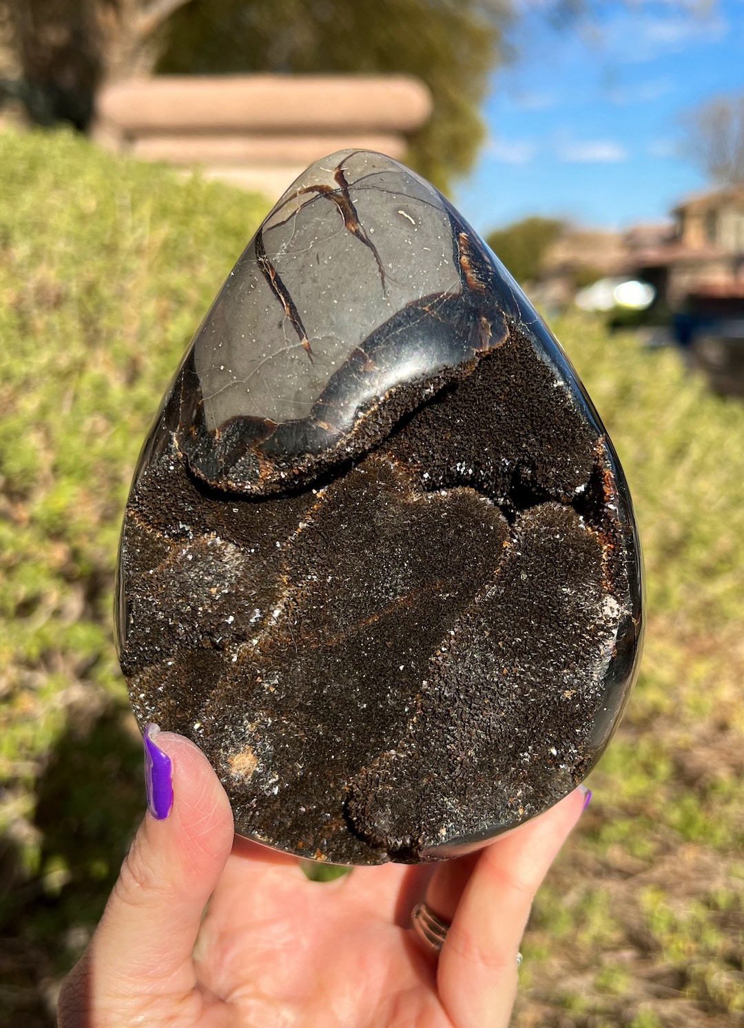 3.12lb UV Reactive Septarian Dragon Egg Geode, Septarian Dragon Egg ...