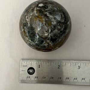 62mm Ocean Jasper Sphere W/ Stand 330g, Sea Jasper Sphere, Rainbow ...