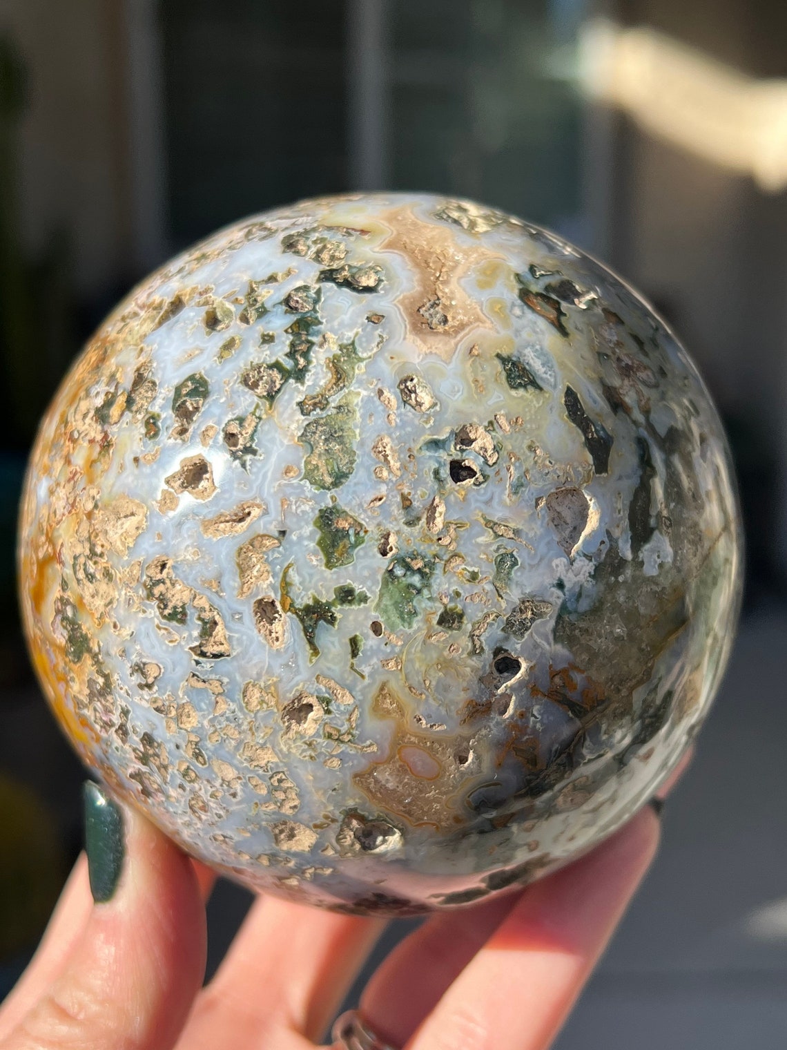 2.3lb Rainbow Ocean Jasper Sphere W/ Stand 86mm | Etsy
