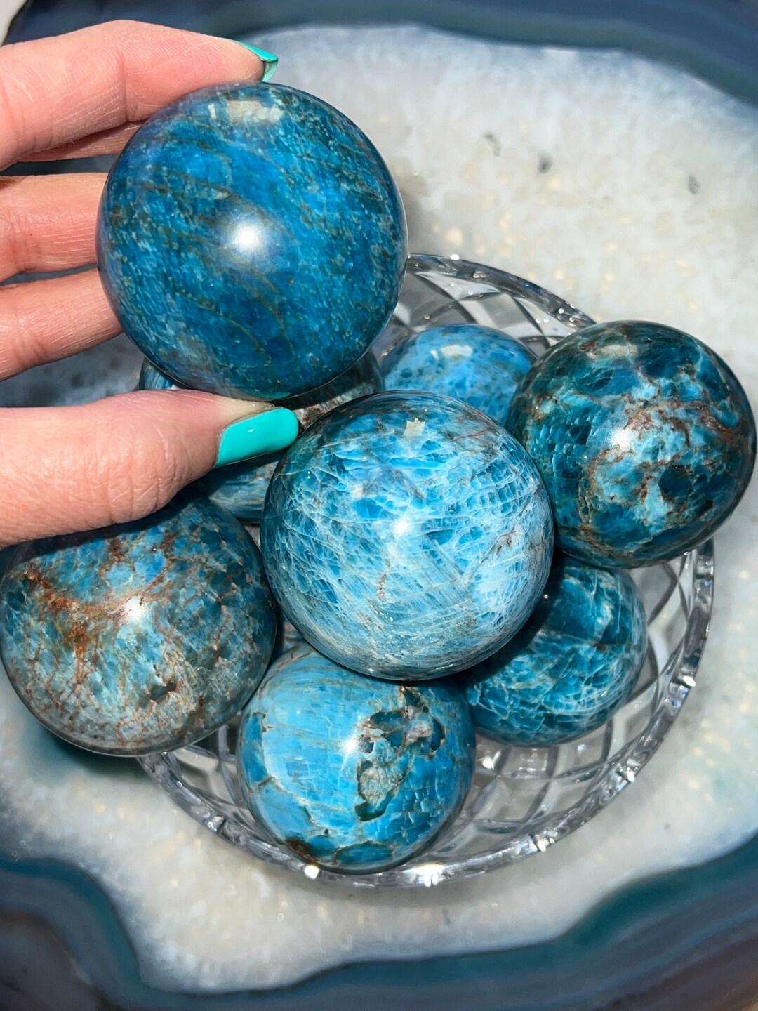 Blue Apatite Sphere W/stand, Blue Apatite Crystal Ball, Apatite Stone ...