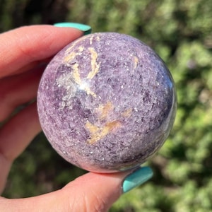 55mm Purple Lepidolite Sphere W/stand 252g, Unicorn Stone Sphere, Purple Mica Sphere, Lepidolite ...