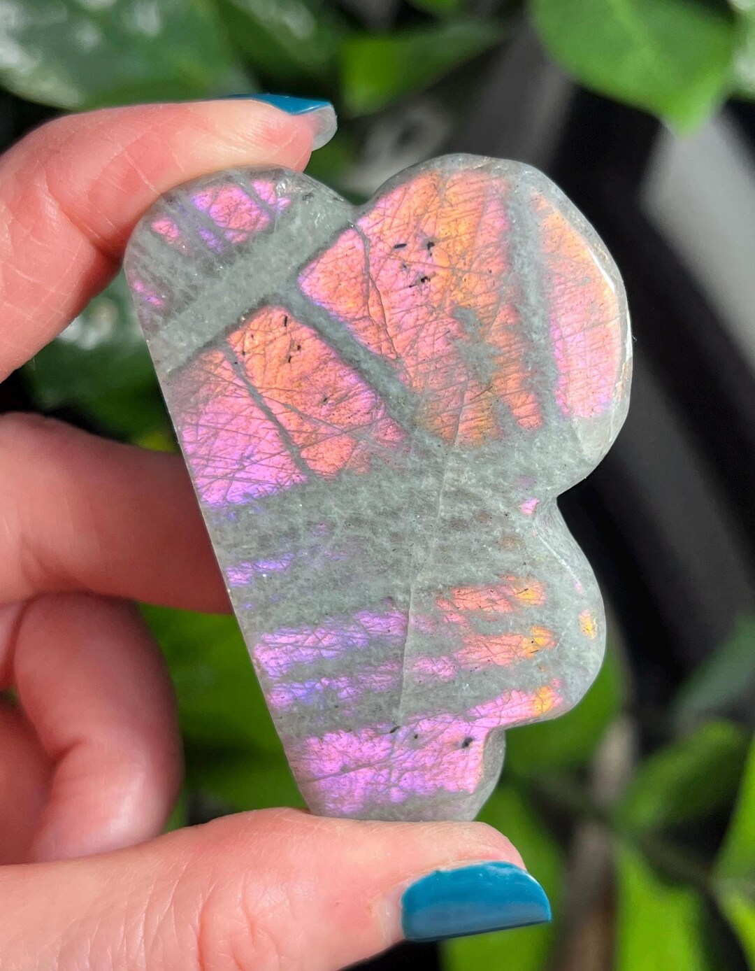 Flashy Pink Labradorite Cloud Carving 61g, High Flash Labradorite ...