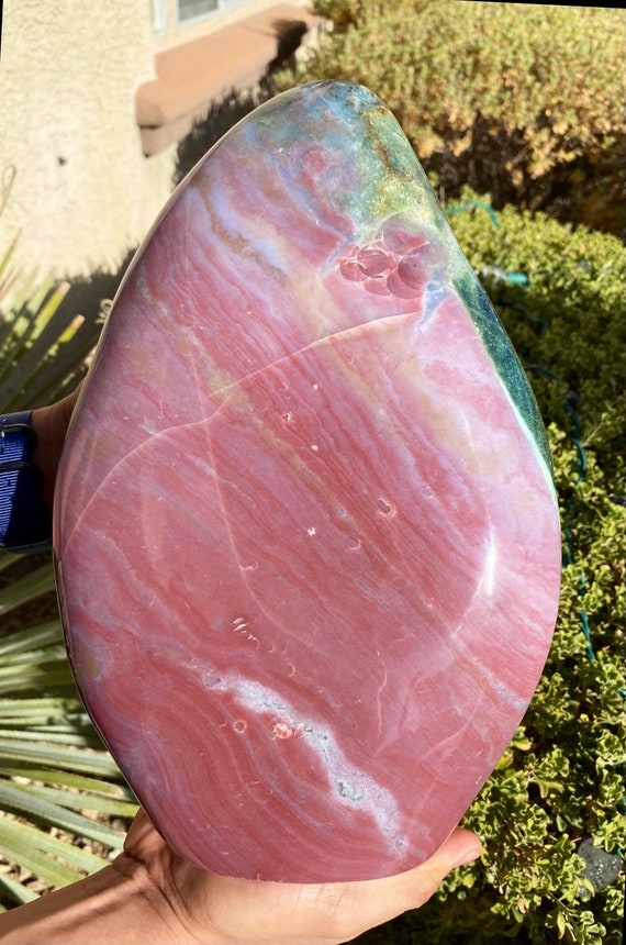 13lb XL Pink/green Ocean Jasper Freeform - Etsy