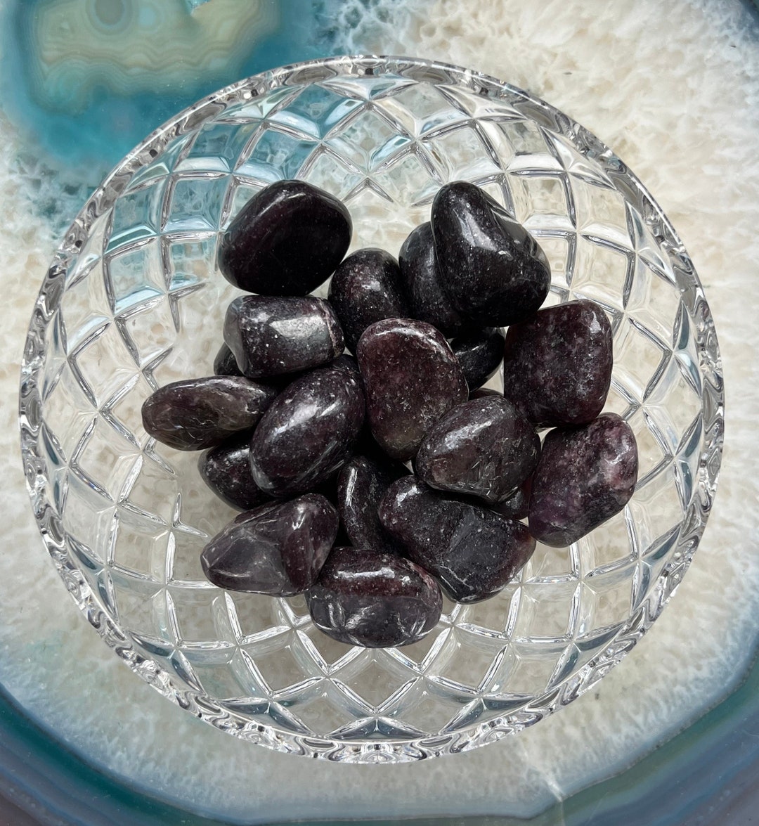 Dark Purple Lepidolite Tumble, Crystal Tumble, Lepidolite Pocketstone ...