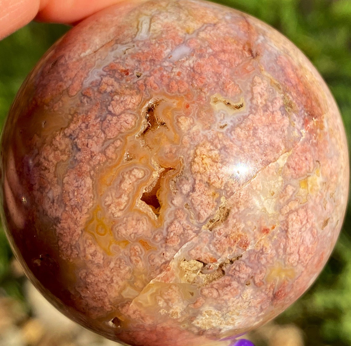 52mm Flower Agate Sphere W/ Stand 191g - Etsy